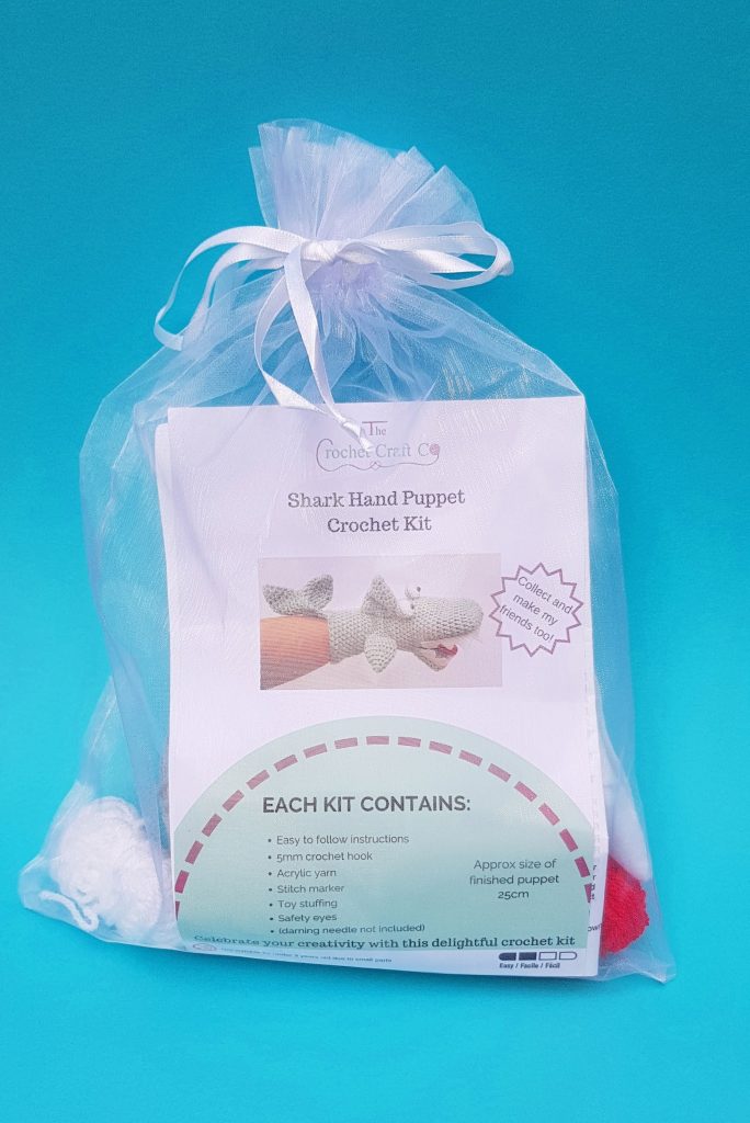 Crochet Kit - Shark Hand Puppet - The Crochet Craft Co